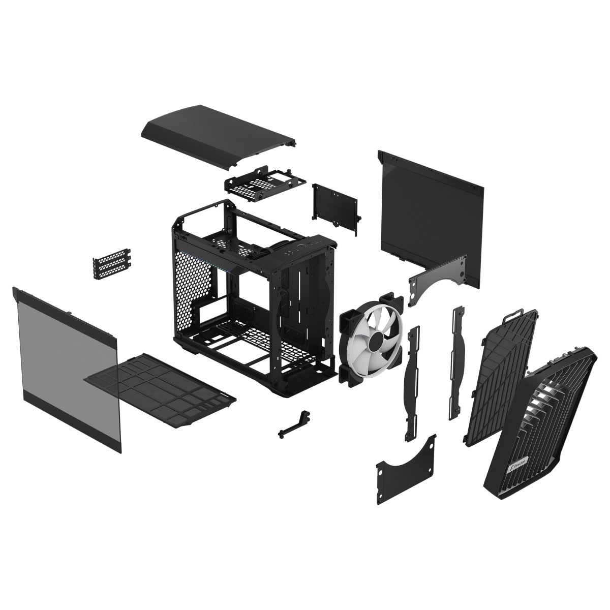 Fractal Design Torrent Nano RGB Black TG Light Tint/Micro Tower ...