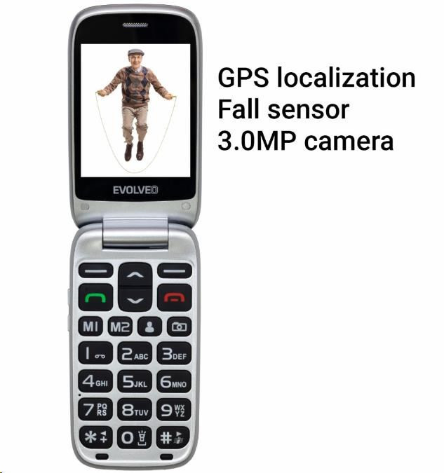 EVOLVEO EasyPhone FP, mobilni telefon na preklop 2,8" za starije osobe ...